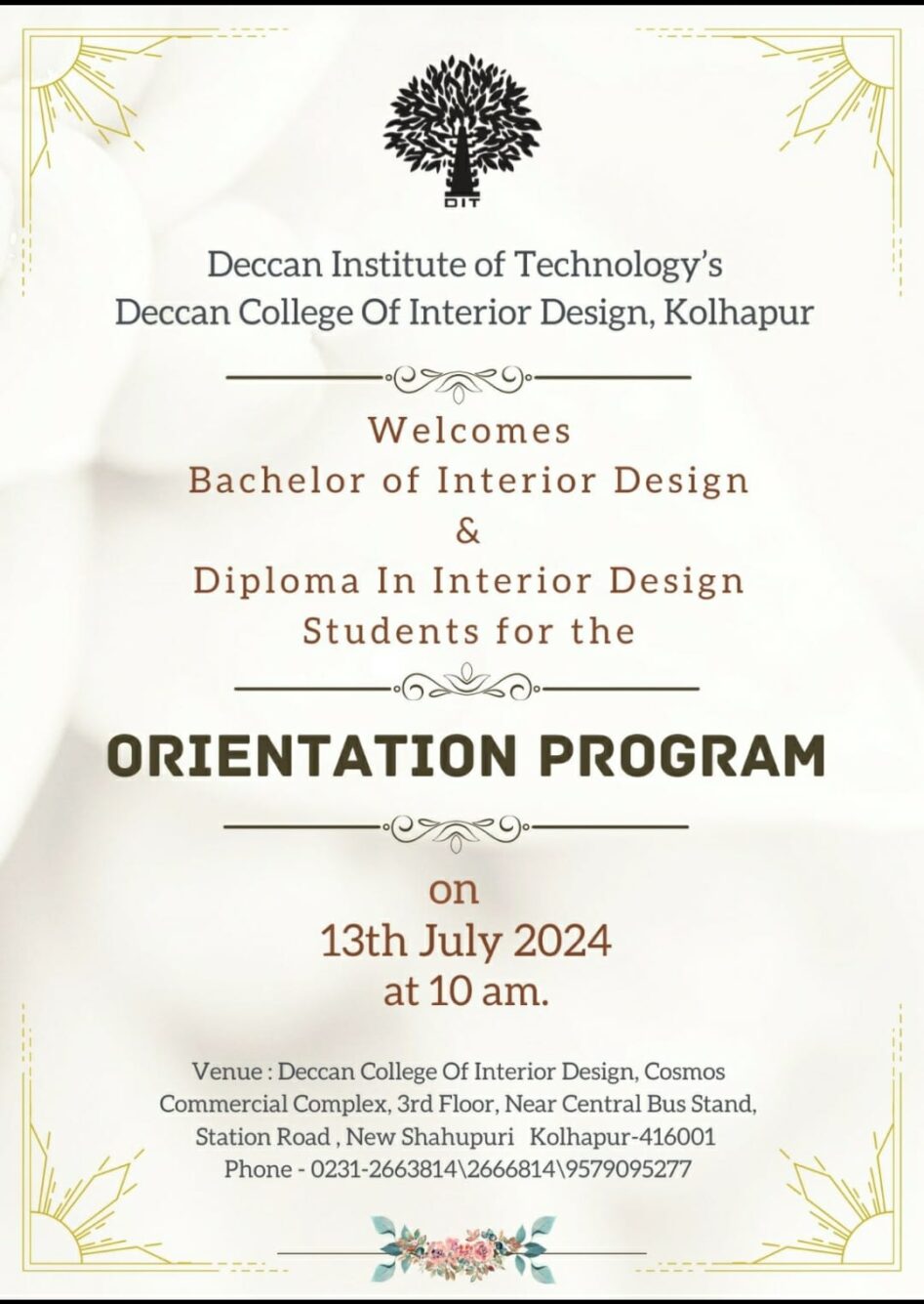 ORIENTATION PROGRAM 2024-25 – Deccan College of Interior Design